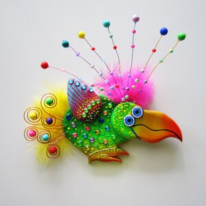 Bird Sculpture Art Object-wood Bird Carving-whimsical Art-funny Bird ...