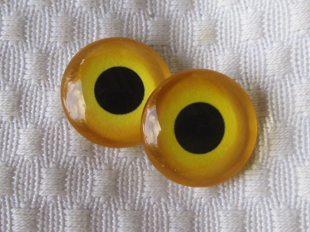 Yellow Glass Eyes-20mm-18mm-16mm-14mm-12mm- Eyes for Art and Sculpture ...