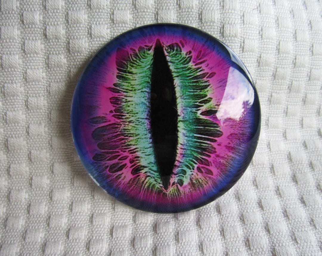 Large 60mm Dragon Glass Eye: Enamel Painted, Flat Back - Etsy