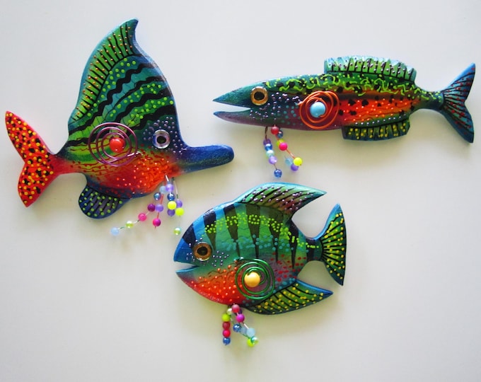 Wooden Fish Wall Decor, Whimsical Fish, Colorful Fish Art, Fish Wall ...