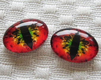 Green Dragon Eyes,18x13mm Cabochon,small Oval Glass Cabochons - Etsy
