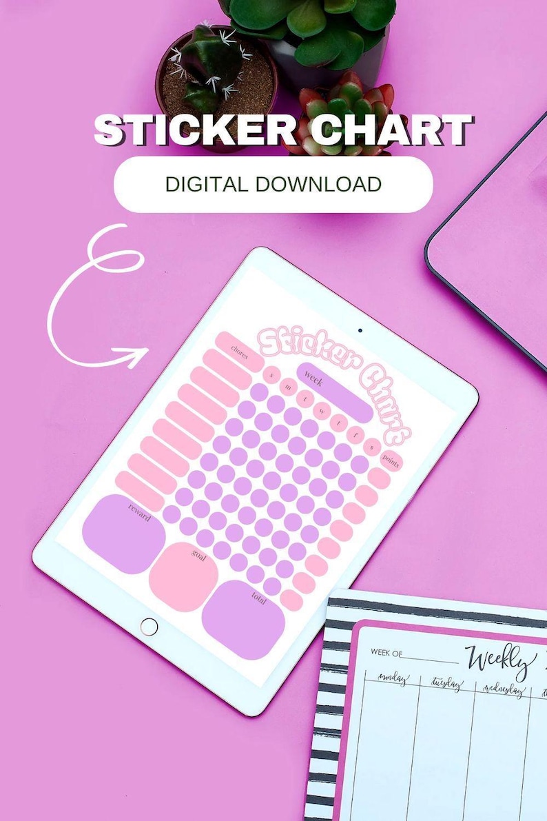 Toddler Sticker Chart Printable | Customizable Reward System (PDF ...