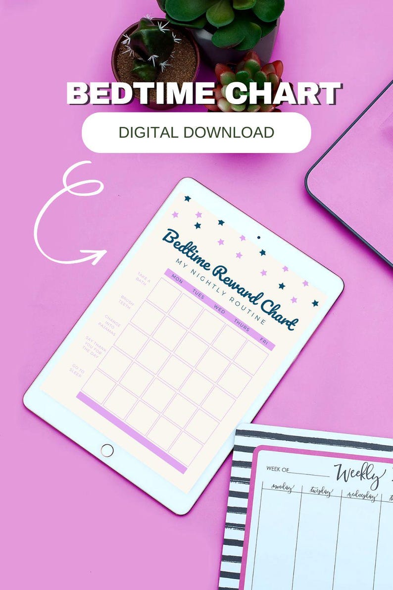 Bedtime Routine Chart Printable for Kids | Toddler Night Routine ...