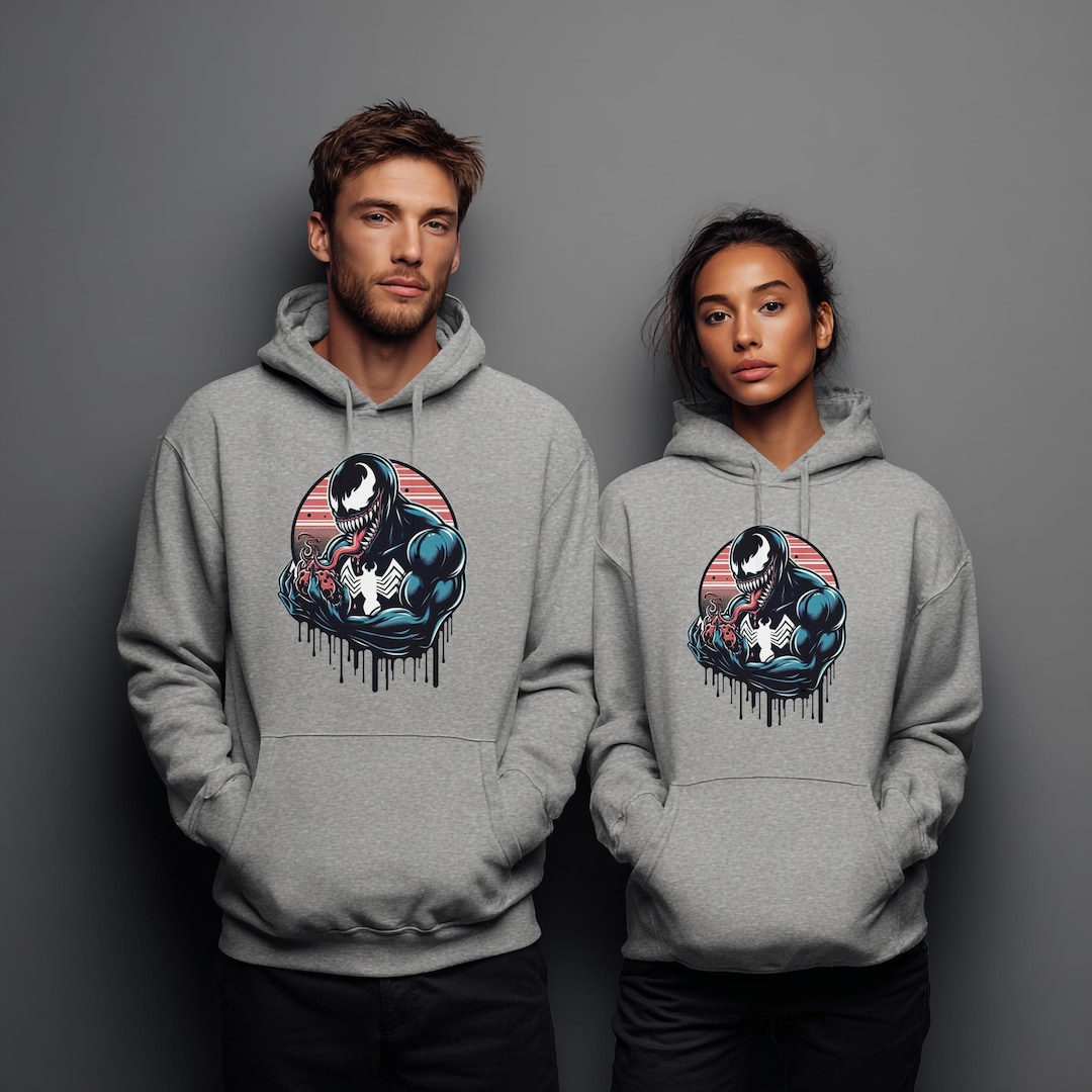 Venom Comic Monster Dripping Retro Sunset Hoodie | Graphic Sweatshirt ...