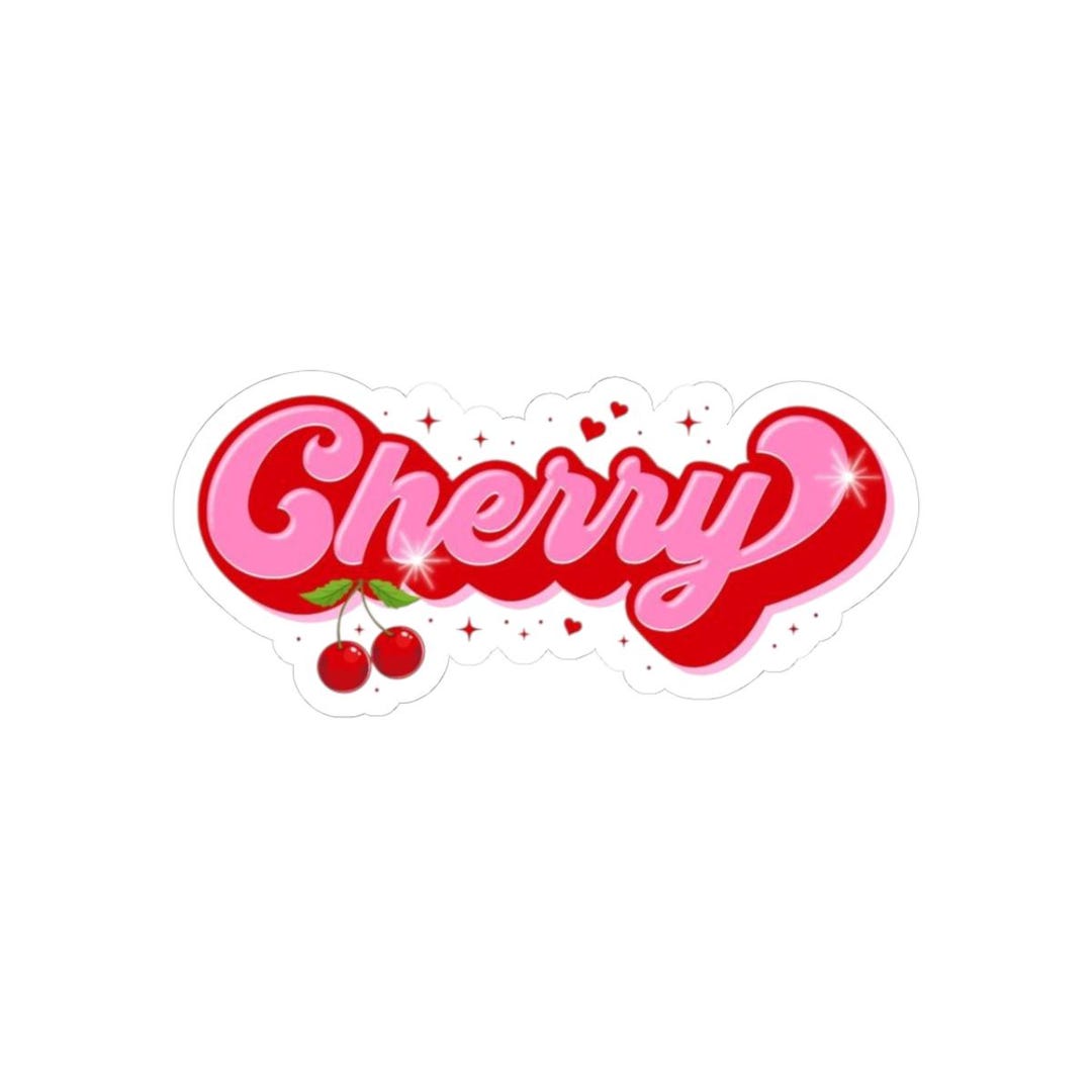 Cherry Script Cherry Sticker | Kiss-cut Vinyl Sticker, Retro Fruit ...