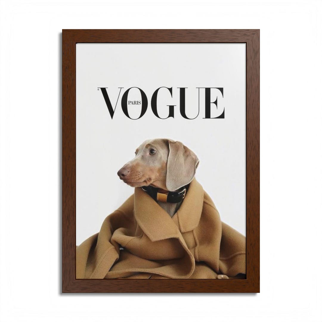 Vogue Dog Poster Framed Poster | Fashionable Weimaraner Wall Art - Etsy
