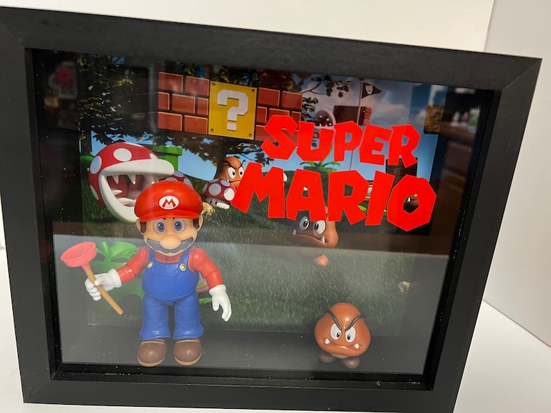 Super Mario Nintendo Shadow Box Display - Etsy