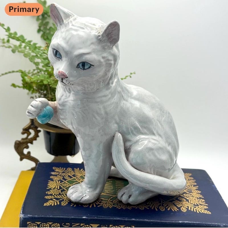 Vintage Italy Pottery Cat - Etsy