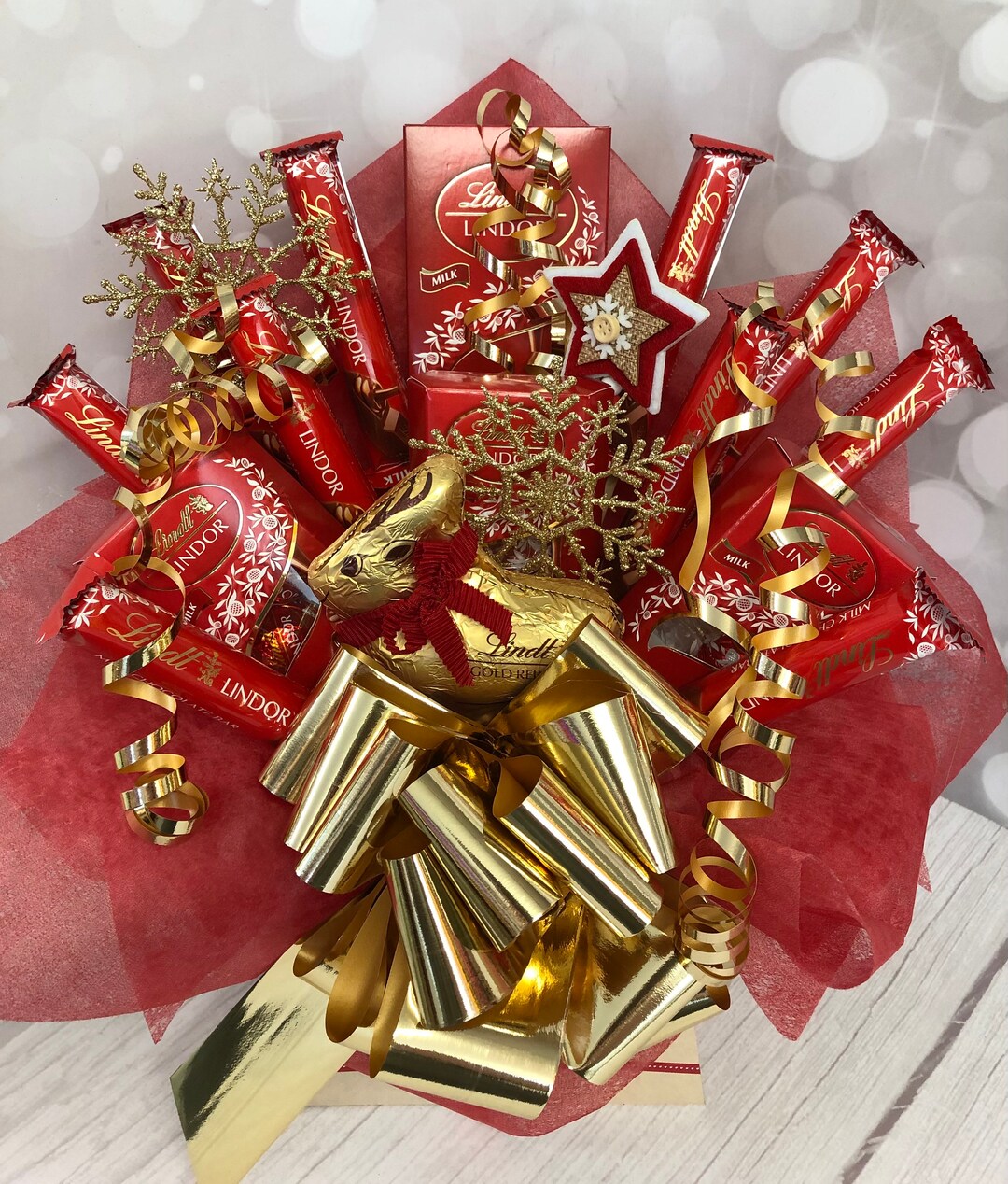 Christmas Chocolate Bouquet, Lindt Gift, Secret Santa, Stocking Filler ...