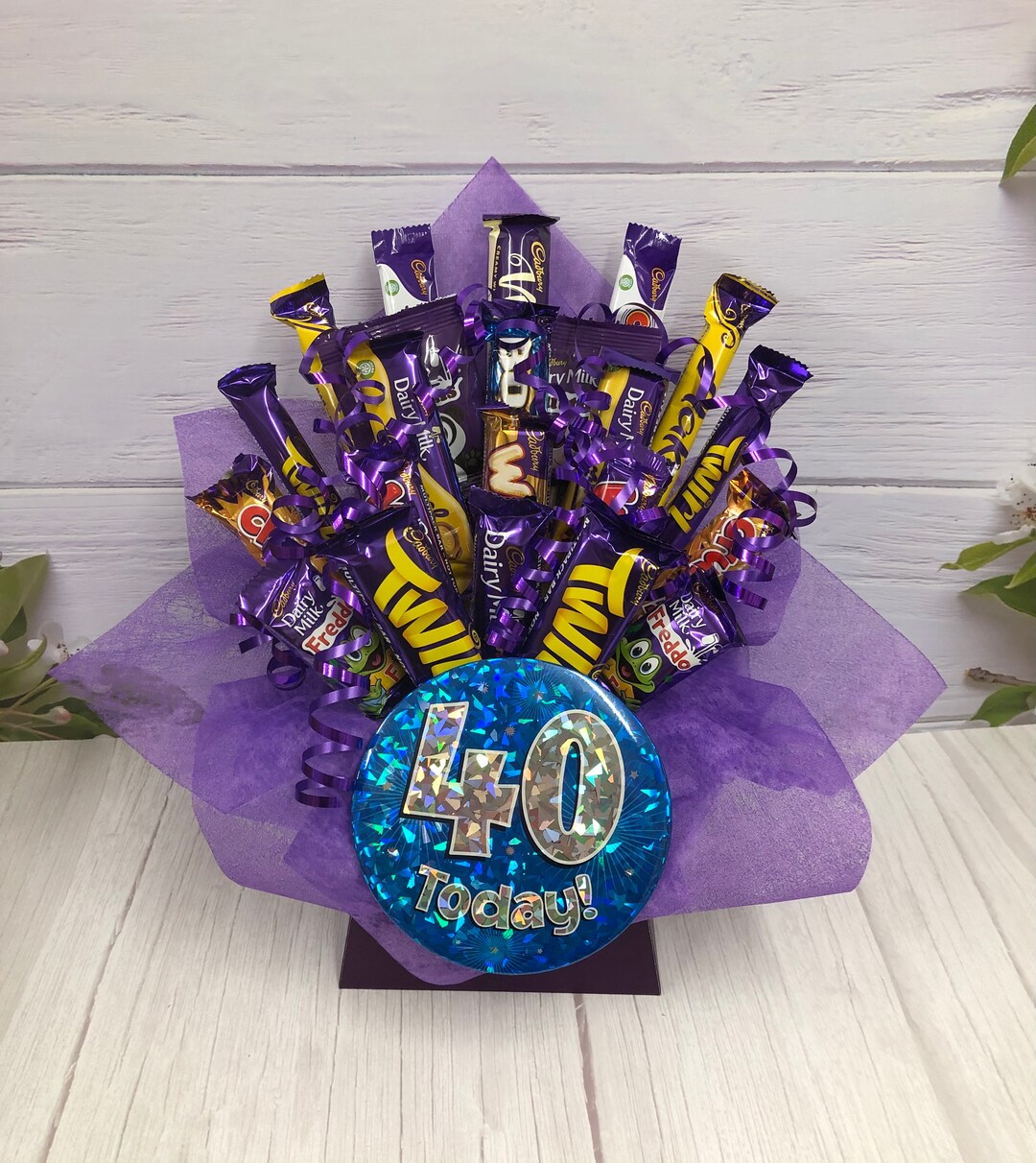 40th Birthday Gift Mixed Cadburys Chocolate Bouquet, Congratulations ...