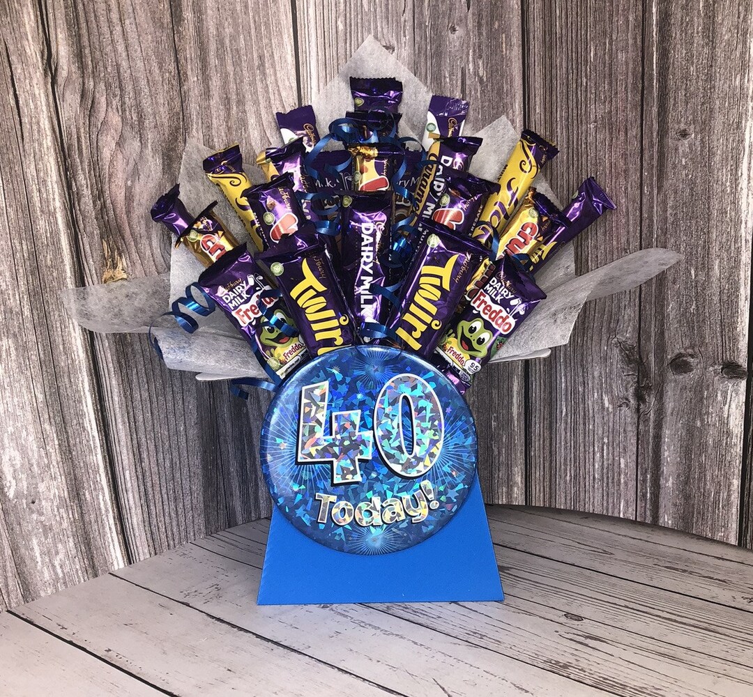 40th Birthday Gift Mixed Cadburys Chocolate Bouquet, Congratulations ...