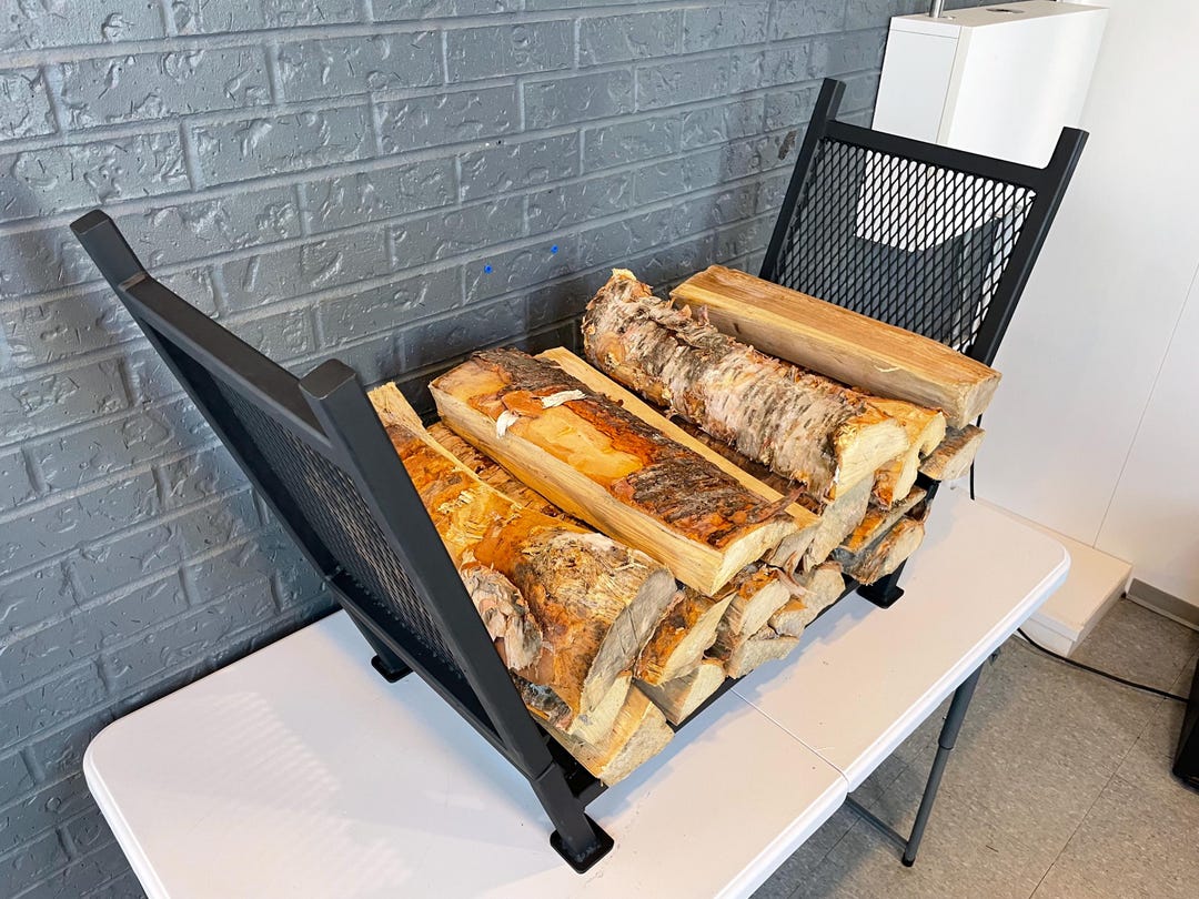 Modern Firewood Rack – Handmade Collapsible Steel Indoor Storage - Etsy