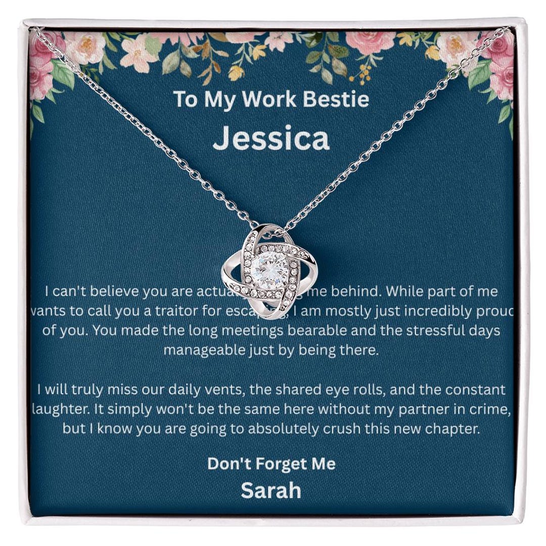 Work Bestie Necklace, Coworker Leaving Gift, Traitor Gift, Work Wife ...