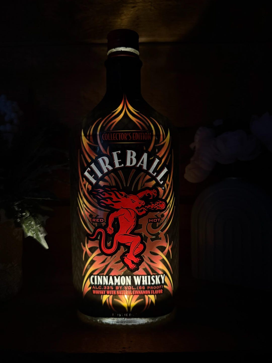 Fireball Liquor Bottle Glow Light, LED Lamp for Bar Décor, Man Cave ...