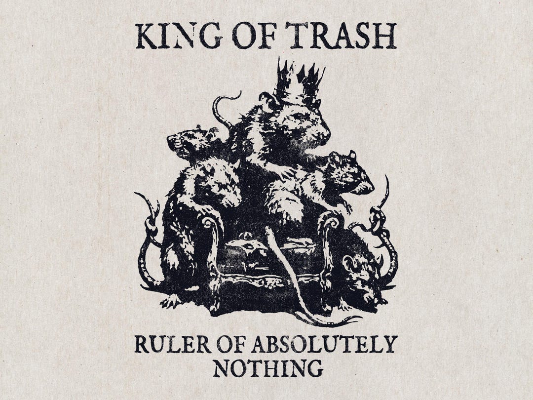 Retro Rat King Shirt Design – Vintage Trash Ruler Asset, Nihilism ...