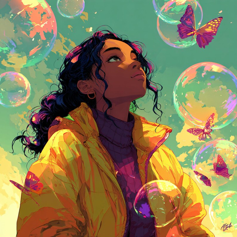 Phone Wallpaper – Yellow Jacket Woman – Display License – HD – Set 2 - Etsy