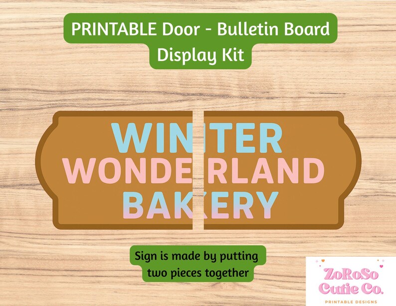 Winter Bakery Bulletin Board Kit • Gingerbread Kids, Cookies (printable ...