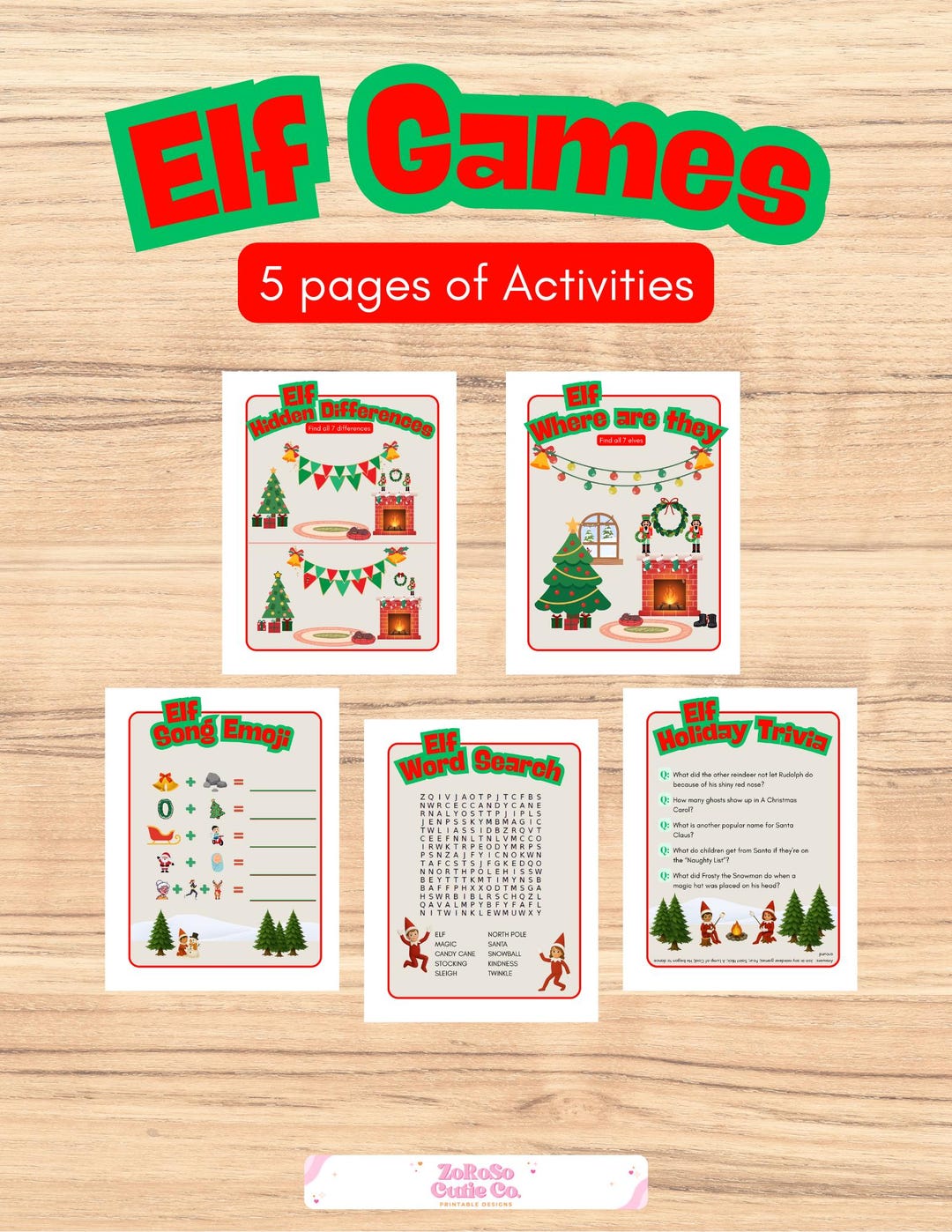 Elf Emergency Activity Pack – 5 Printable Elf Games for Kids – Find the ...