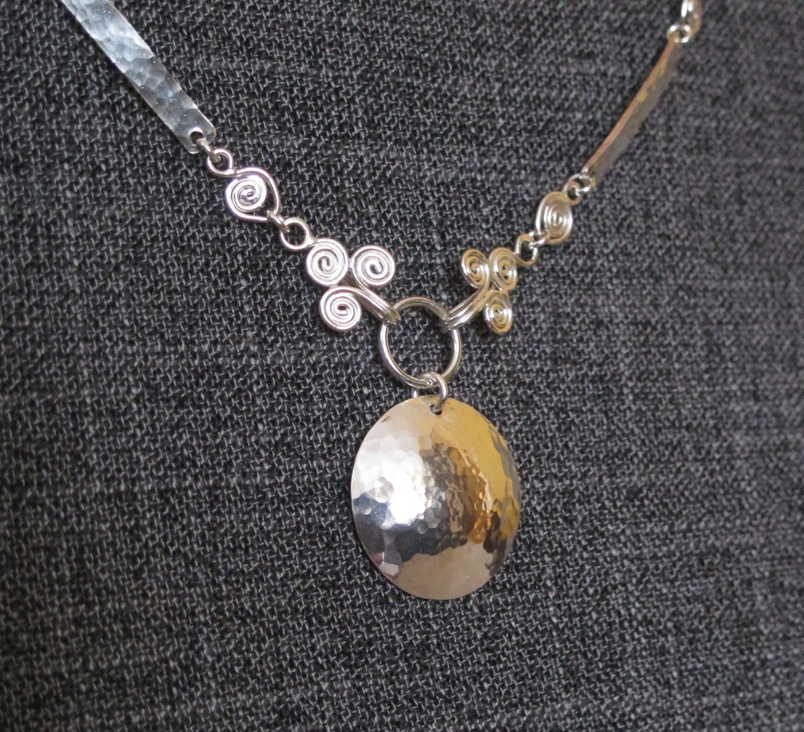 Handmade 20 Sterling Silver Bar Chain Moon Pendant - Etsy