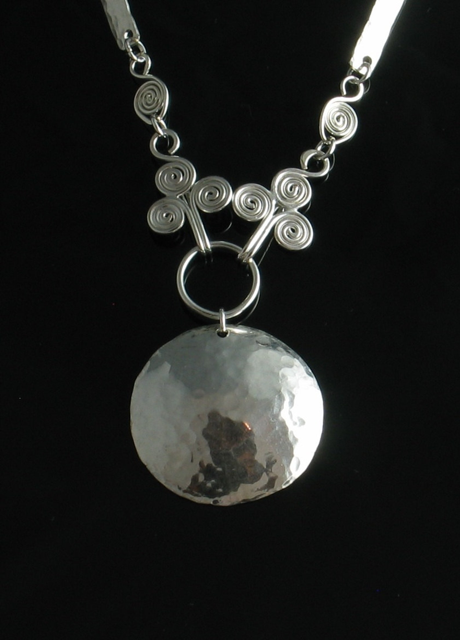 Handmade 20 Sterling Silver Bar Chain Moon Pendant - Etsy