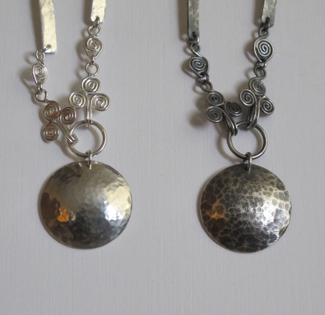 Handmade 20 Sterling Silver Bar Chain Moon Pendant - Etsy