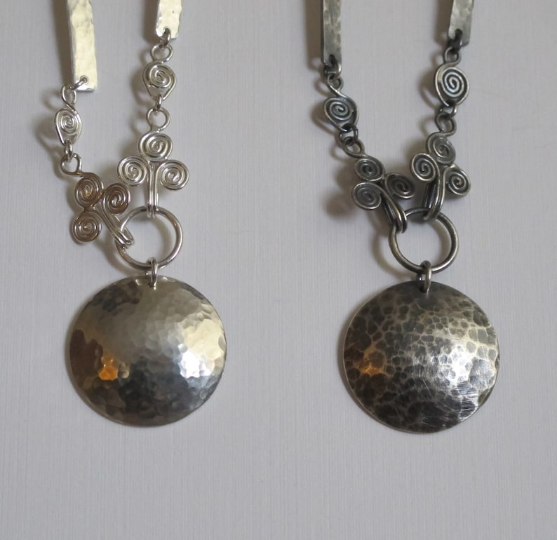 Handmade 20 Sterling Silver Bar Chain Moon Pendant - Etsy