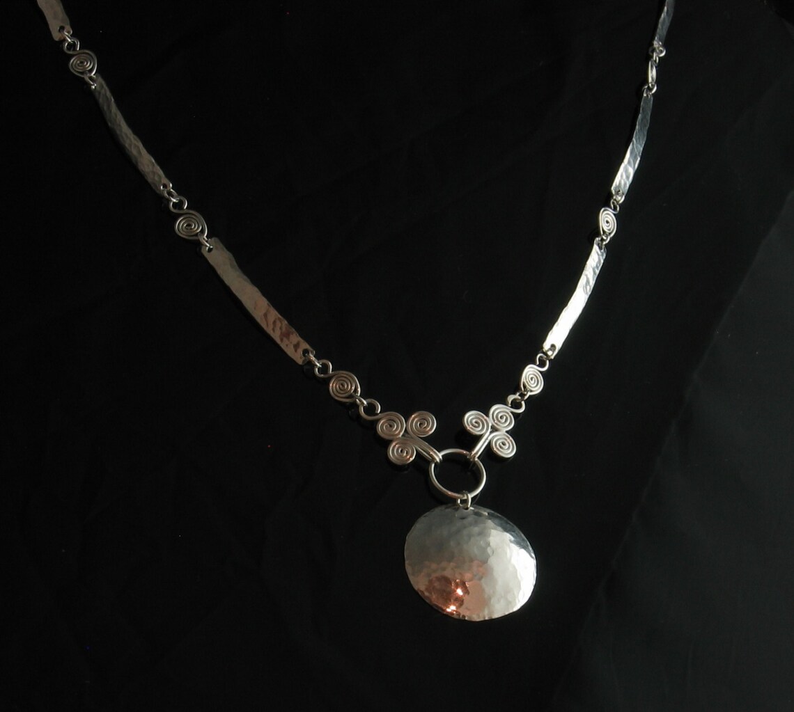 Handmade 20 Sterling Silver Bar Chain Moon Pendant - Etsy