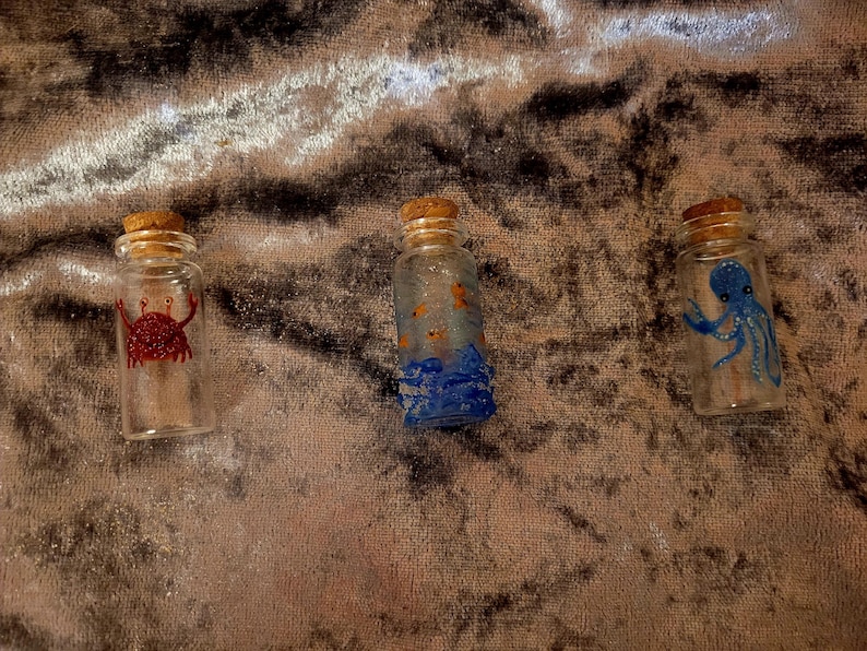 Hand Painted Sea Creature Bottle | Coastal Folklore Keepsake in Gift ...