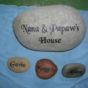 Engraved Grandkids Real Stone, Etched Stone, Namesake Stone, Family ...