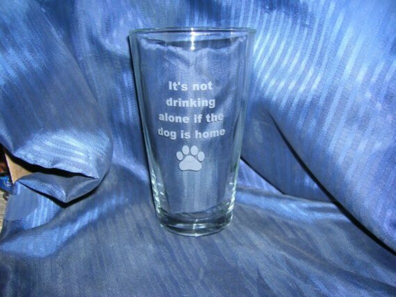 Etched Dog Beer Pint Glass Groomsman Glass Engraved Pint - Etsy