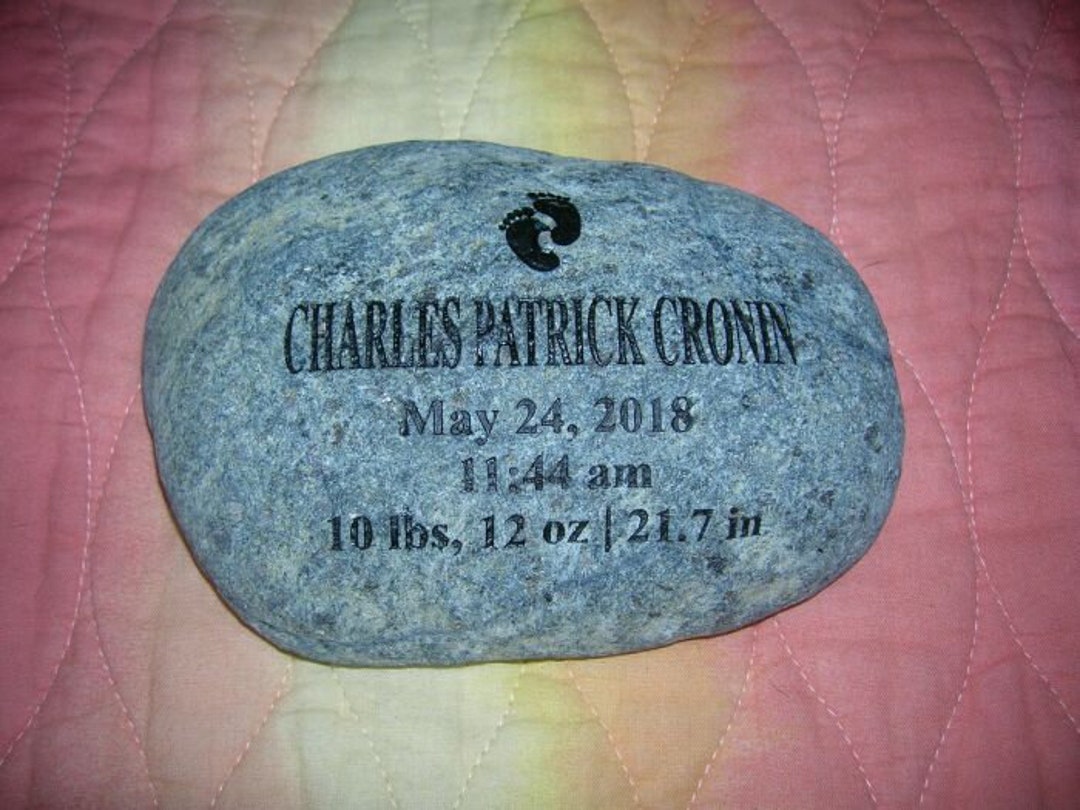 Engrave Newborn Birth Details,grandpa Rock,grandkids Real Stone ...