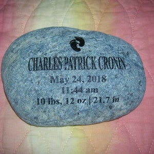 Engrave Newborn Birth Details,grandpa Rock,grandkids Real Stone ...