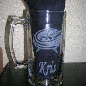 Etched Glass Beer Mug, Personalized Glass Mug, Ice Tea Glass - Etsy