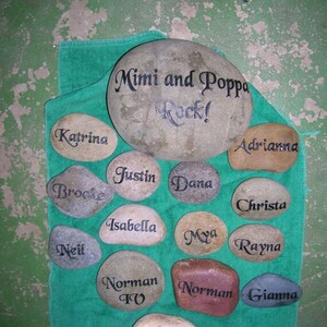 Engraved Grandkids Real Stone, Etched Stone, Namesake Stone, Family ...
