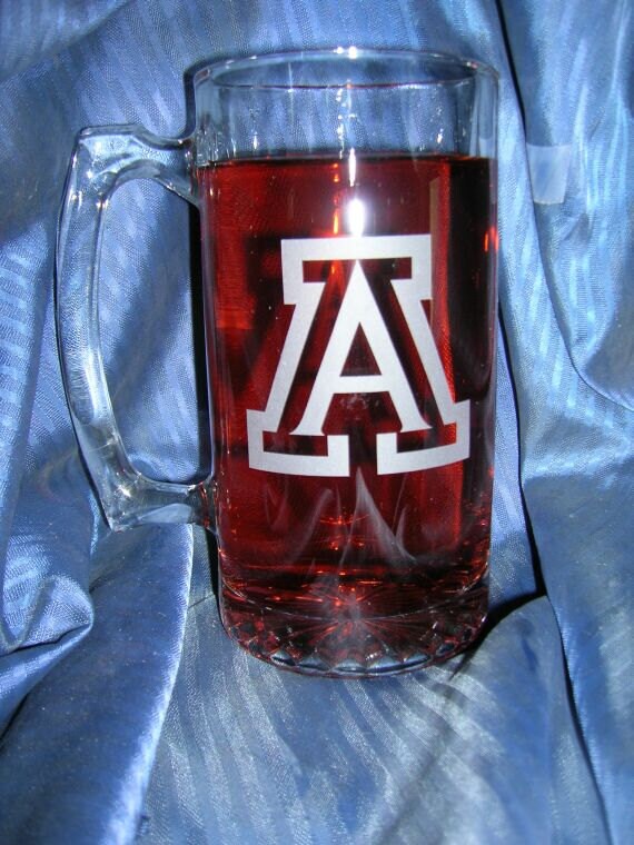 Etched College Logo Mug Beer Mug Engraved Glass Mug - Etsy