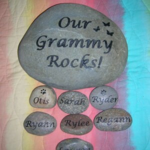 Engrave Grandpa Rock,grandkids Real Stone, Teacher Stone, Family Stone ...