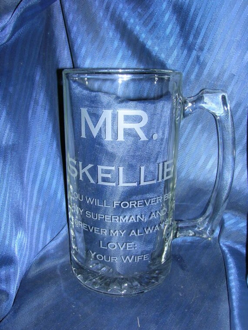 Etched College Logo Mug Beer Mug Engraved Glass Mug | Etsy