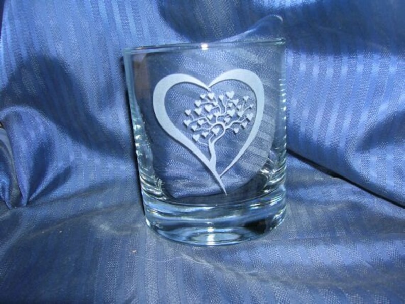 Etched rock glass engraved rock glass etched lowball glass | Etsy