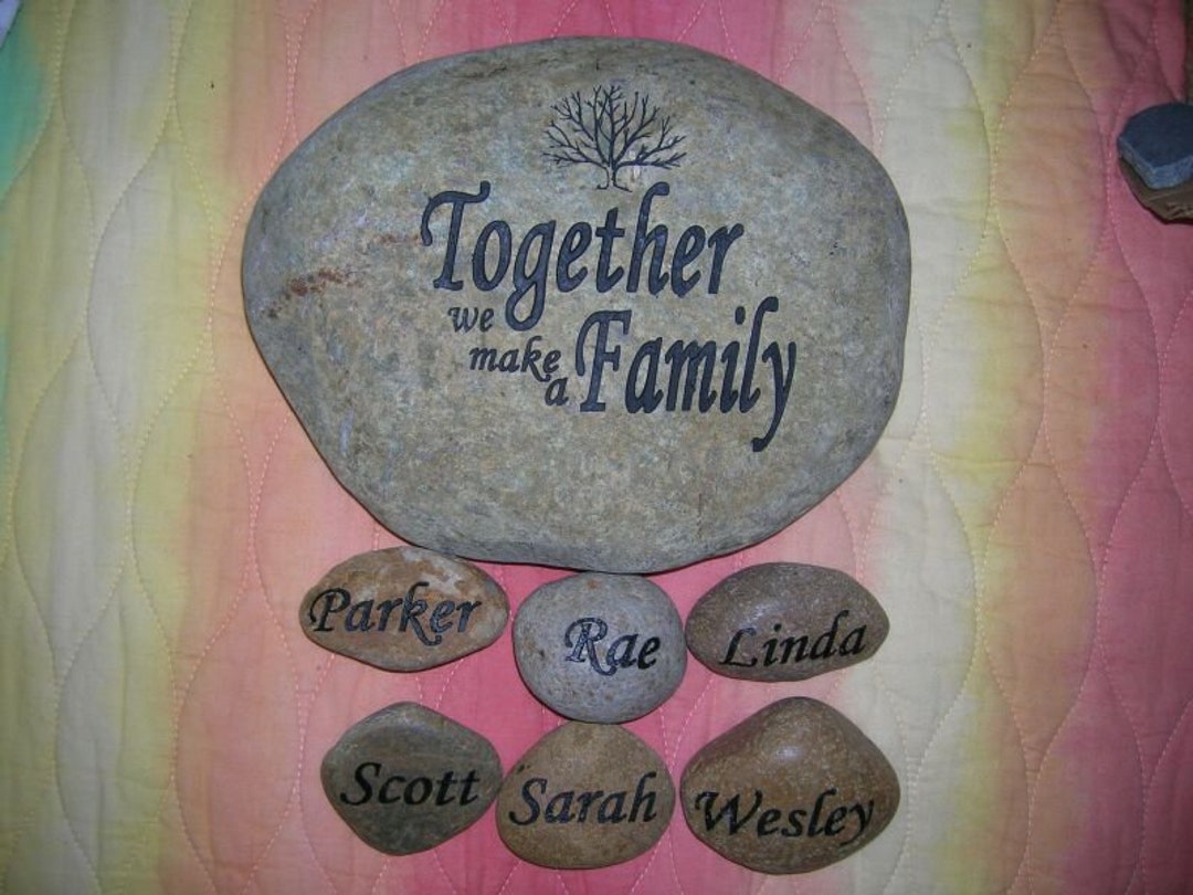 Engraved Grandkids Real Stone, Etched Stone, Namesake Stone, Family ...