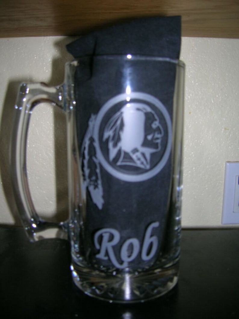 Etched Glass Beer Mug Personalized Glass Mug Ice Tea Glass - Etsy