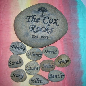 Engraved Grandkids Real Stone, Teacher Stone, Namesake Stone, Family ...