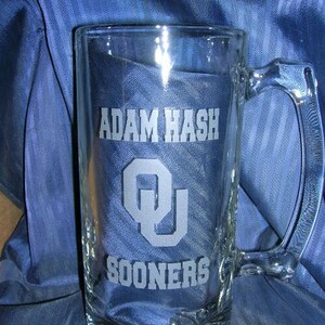 Etched Glass Beer Mug, Personalized Glass Mug, Ice Tea Glass - Etsy