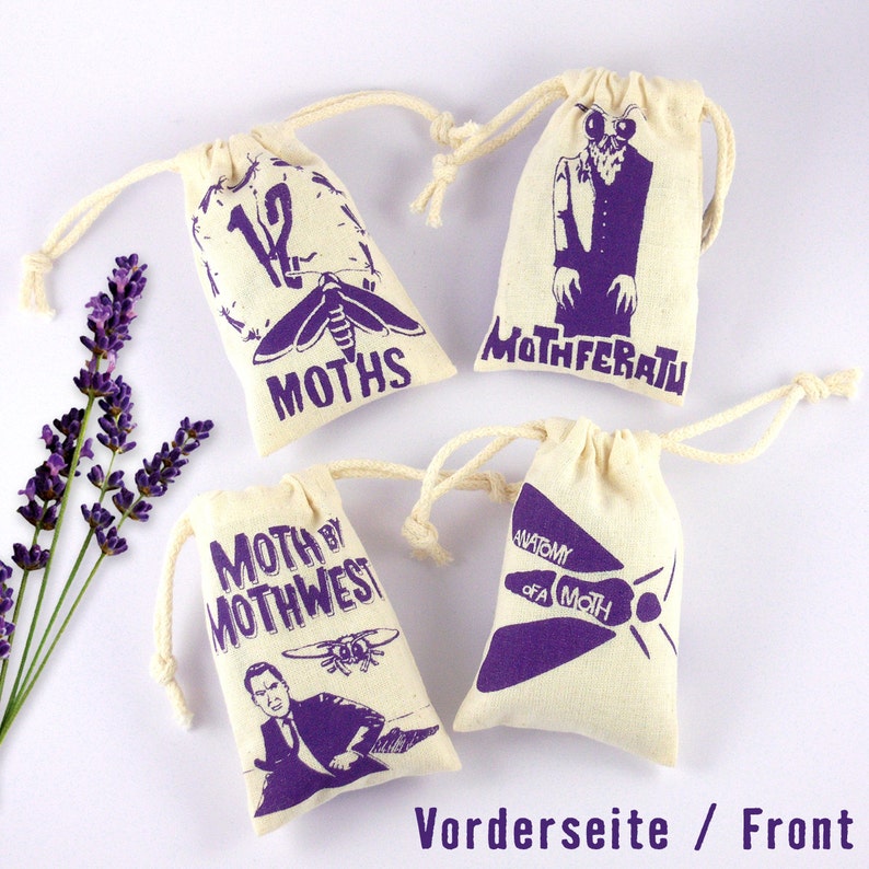 Set of 4 Lavender Sachets, Moth Repellent, Earth-friendly Natural ...
