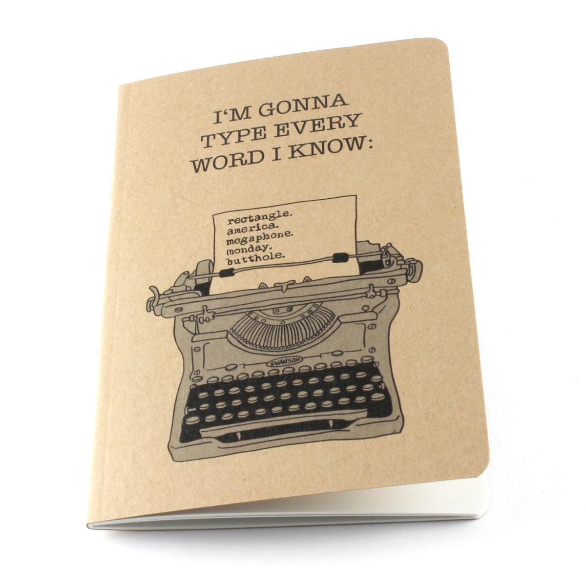Small Notebook Ron Swanson Typewriter - Etsy