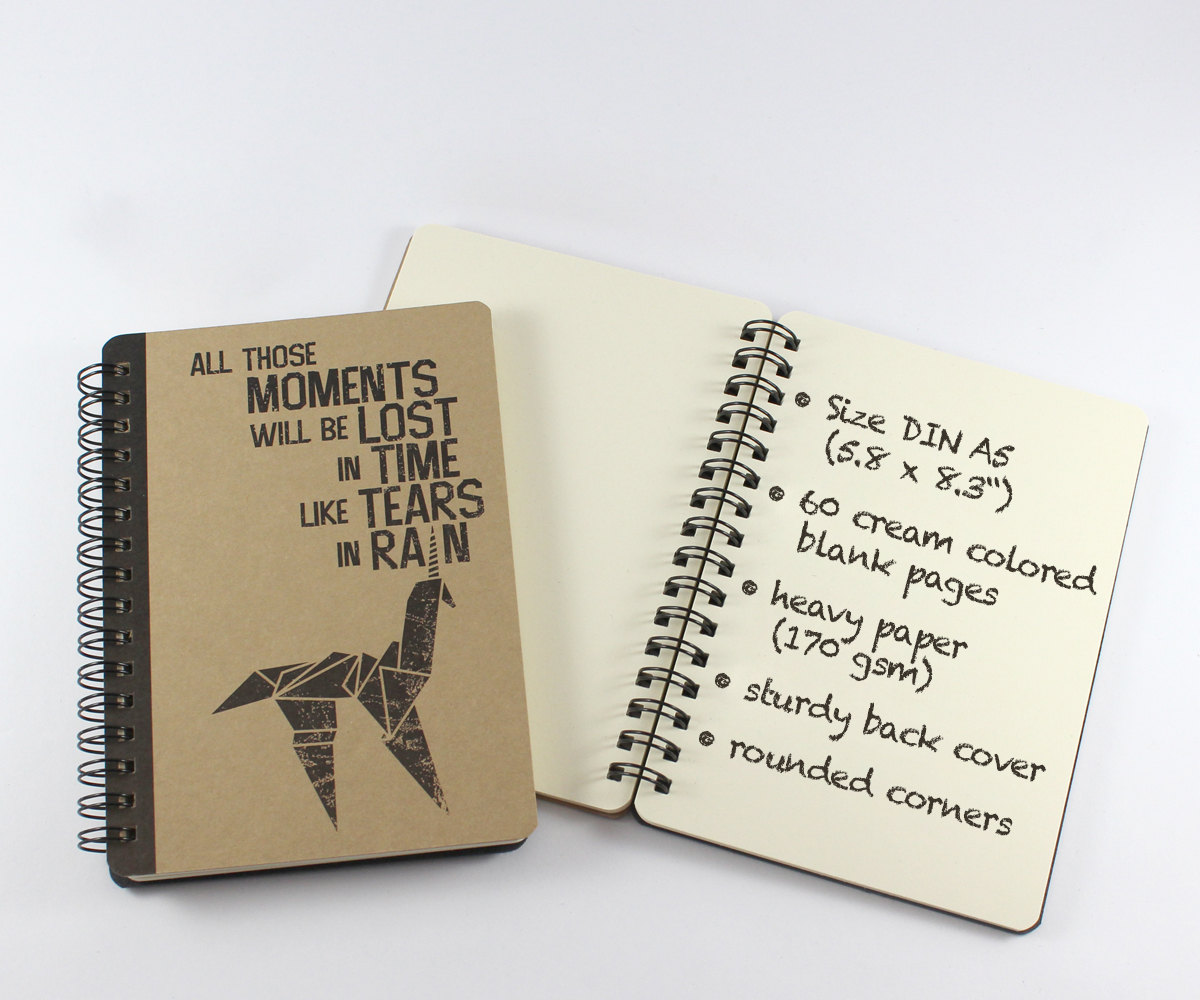 Large Notebook all Those Moments Will Be Lost in Time Like Tears in ...