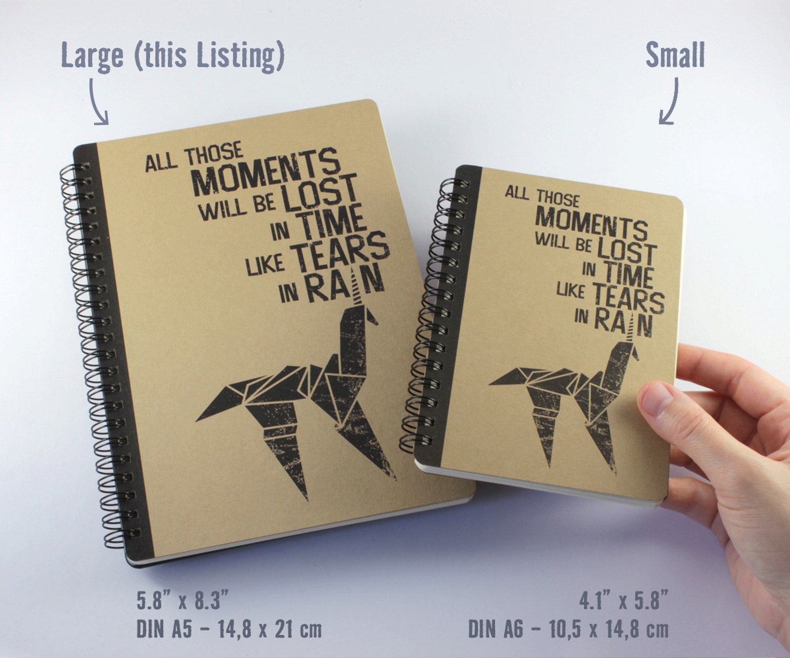 Large Notebook "all Those Moments Will Be Lost in Time Like Tears in ...