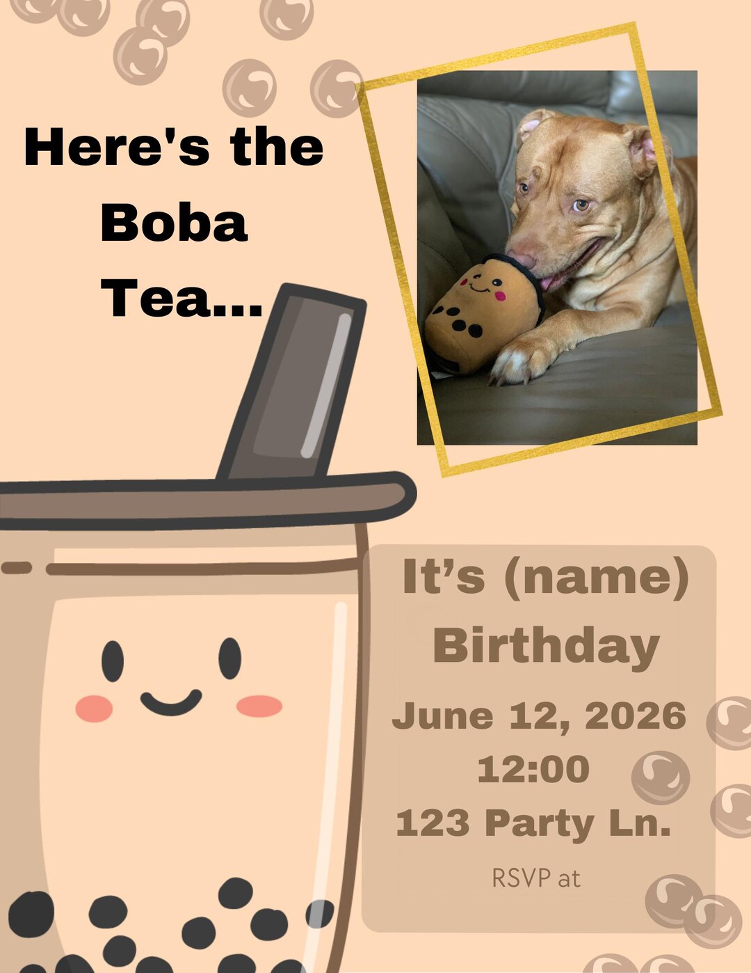 Boba Tea Pup Party | Dog Birthday Theme | Printable Party Set - Etsy Canada