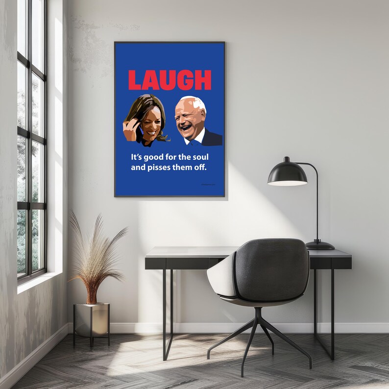 Kamala Harris Walz Laugh Poster Digital Download Poster. Vector High ...