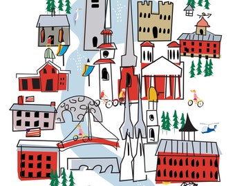 Original Funky Baltimore Poster Map Print Full of Fun and | Etsy