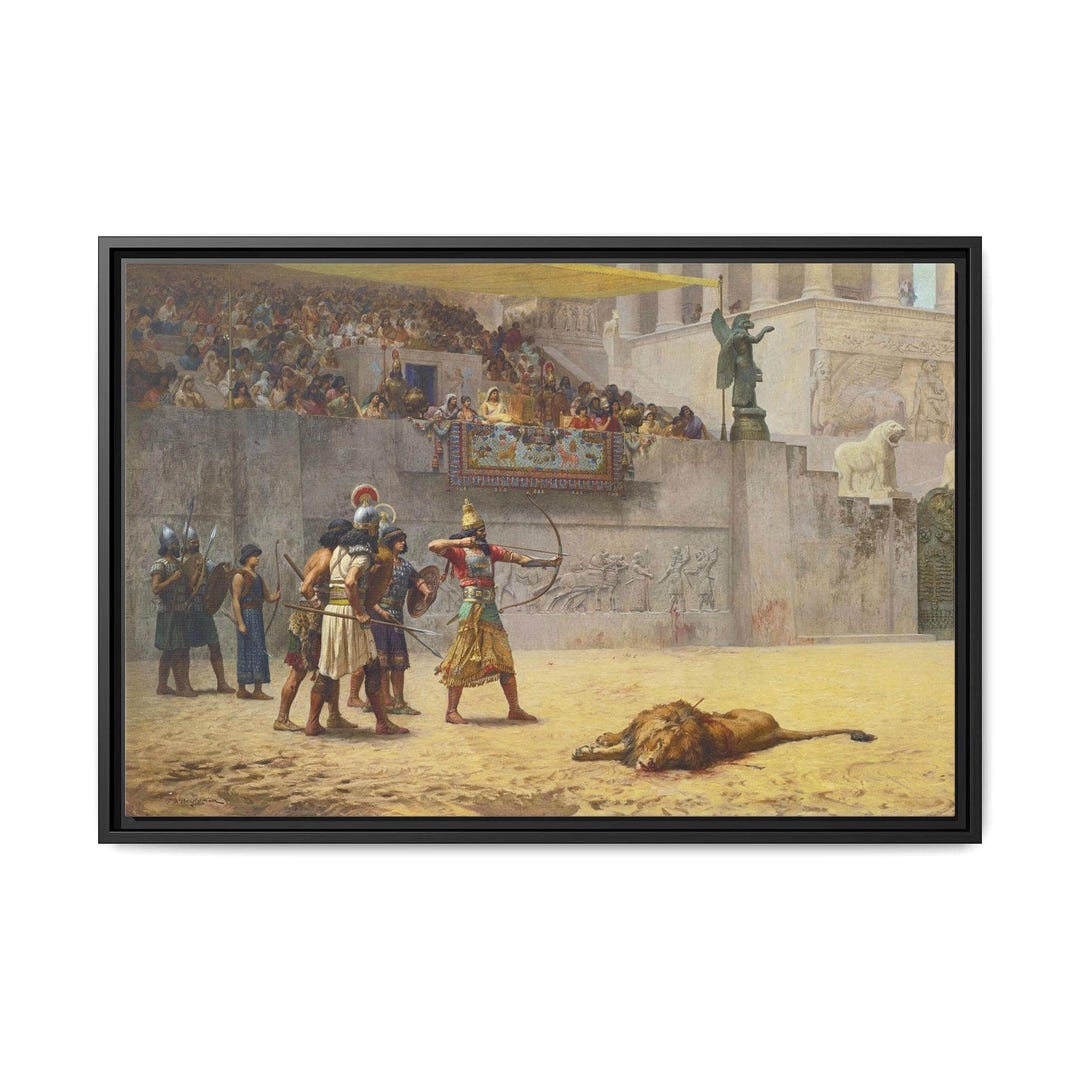 Diversion of an Assyrian King (1878) - Assyria Wall Art - Ancient ...